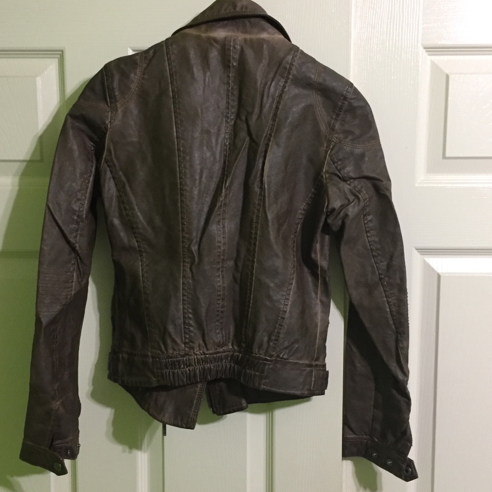 Zara Faux Leather Crop Moto Jacket - Gem